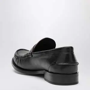 Prada Polished Leather Loafers - Black