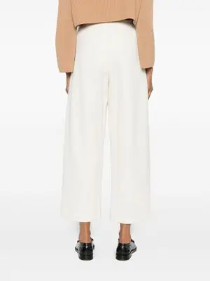 Max Mara Wool And Cotton Wide Leg Cropped Trousers