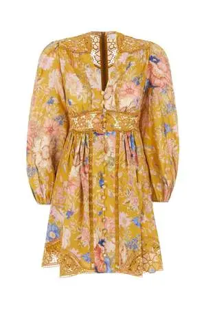 Zimmermann Floral Lace Trimmed Dress