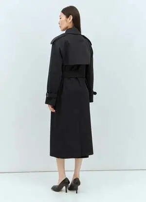 Burberry Long Wool Twill Trench Coat