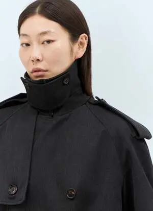 Burberry Long Wool Twill Trench Coat