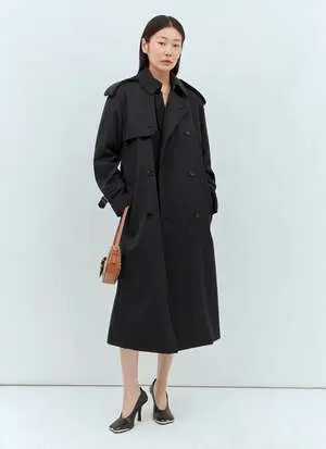 Burberry Long Wool Twill Trench Coat