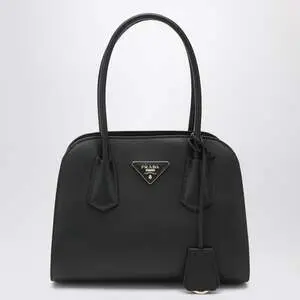 Prada Medium Leather Shopping Bag - Black