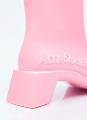 Acne Studios Rubber Ankle Boots With Embossed Logo - Pink