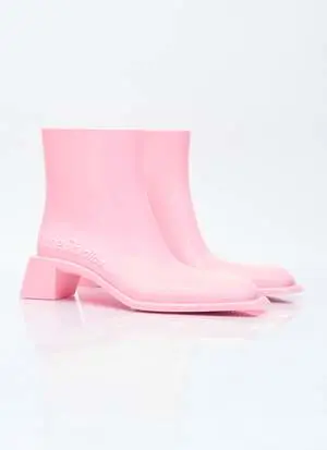 Acne Studios Rubber Ankle Boots With Embossed Logo - Pink