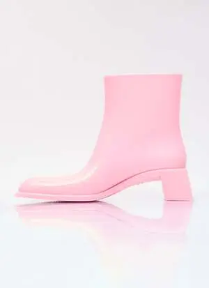 Acne Studios Rubber Ankle Boots With Embossed Logo - Pink