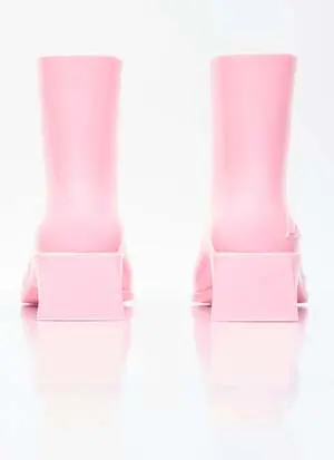 Acne Studios Rubber Ankle Boots With Embossed Logo - Pink