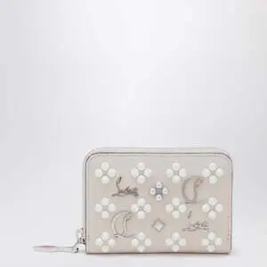 CHRISTIAN LOUBOUTIN Panettone Coin Purse In Grained Calfskin And Spikes - Pink