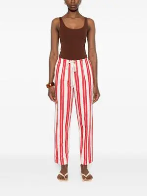 FORTE_FORTE Striped Drawstring Trousers - Multicolor