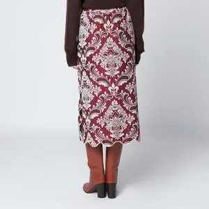 Farm Rio Jacquard Midi Skirt - Red