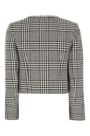 SELF-PORTRAIT Houndstooth Embellished Knitwear Jacket