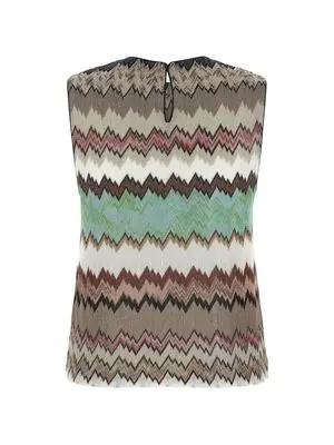 Missoni Sleeveless Zigzag Knit Top - Multicolor