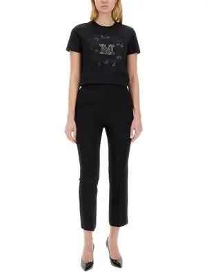 Max Mara Nepeta Virgin Wool Stretch Trousers - Black