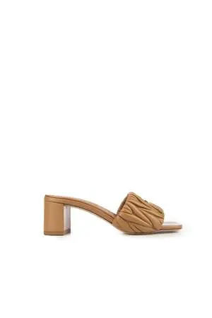 Miu Miu Quilted Slide Mules With Block Heel - Multicolor