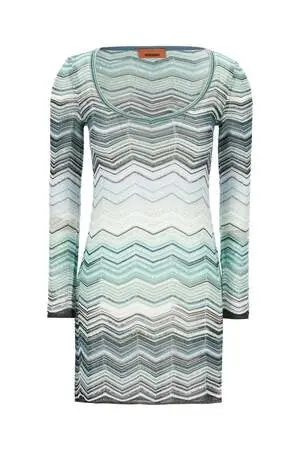 Missoni Long Sleeve Zigzag Knit Dress