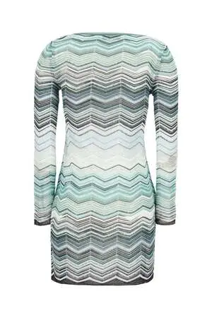 Missoni Long Sleeve Zigzag Knit Dress