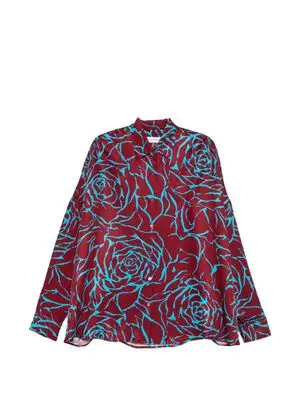 Dries Van Noten Casia Floral Print Silk Shirt