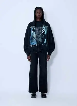 Vetements Graphic Print Zip-up Hooded Sweatshirt