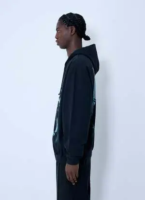 Vetements Graphic Print Zip-up Hooded Sweatshirt