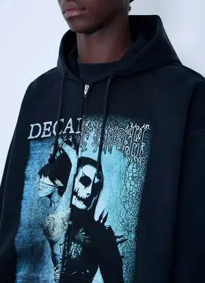 Vetements Graphic Print Zip-up Hooded Sweatshirt