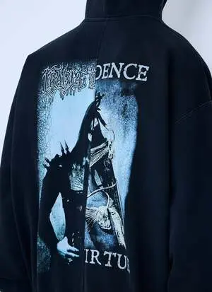 Vetements Graphic Print Zip-up Hooded Sweatshirt