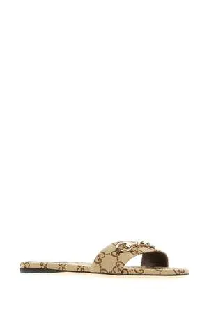 Gucci Monogram Slides With Horsebit Detail