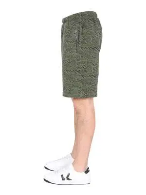 Kenzo Bermuda Shorts With Animal Print - Brown