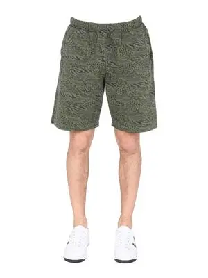 Kenzo Bermuda Shorts With Animal Print - Brown