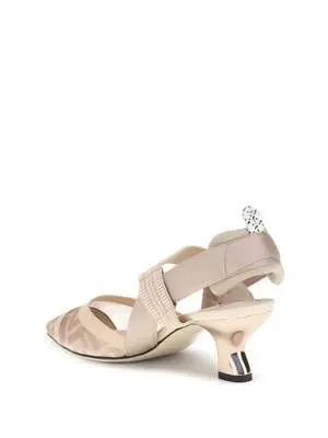 Fendi Colibrì Mesh Pumps - Cream
