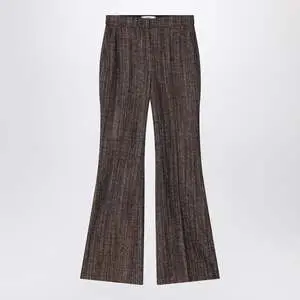 Fendi Wool And Alpaca Tweed Flared Trousers - Brown