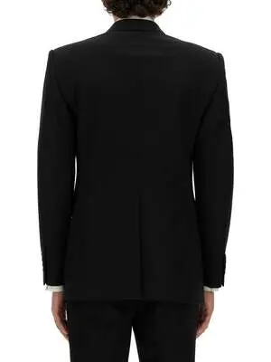 Alexander McQueen Double-breasted Jacket In Cotton - Black