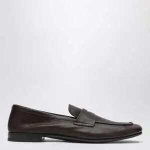 Prada Dark Leather Loafers - Brown