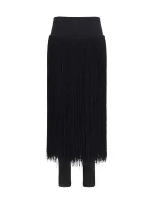 Alaïa Fringed Leggings - Black