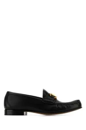 Valentino Garavani Leather Vlogo Loafers - Black