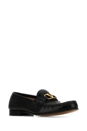 Valentino Garavani Leather Vlogo Loafers - Black
