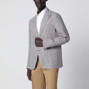 Tagliatore Single-breasted Jacket With Pattern - Brown