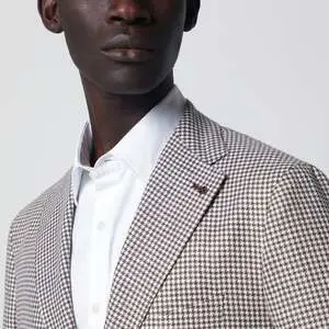 Tagliatore Single-breasted Jacket With Pattern - Brown