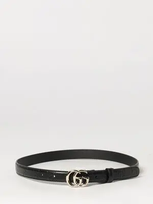 Gucci Calfskin Belt With Gold Tone Gg Buckle