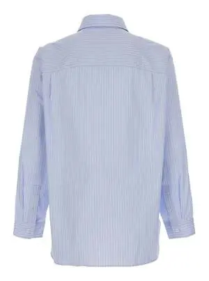 A.p.c. Light Blue Long-sleeved Shirt With Classic Collar And Striped Motif In Cotton For - Multicolor