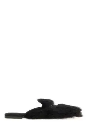 Dolce & Gabbana Faux Fur Trimmed Slippers - Multicolor