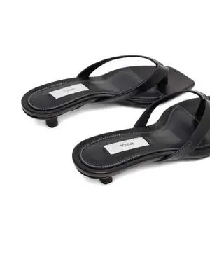 TOTEME Leather Heeled Flip Flops - Multicolor