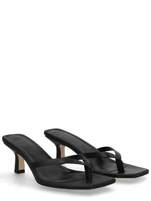 AeydĒ Wilma Nappa Leather Thong Sandals - Black