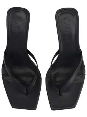 AeydĒ Wilma Nappa Leather Thong Sandals - Black