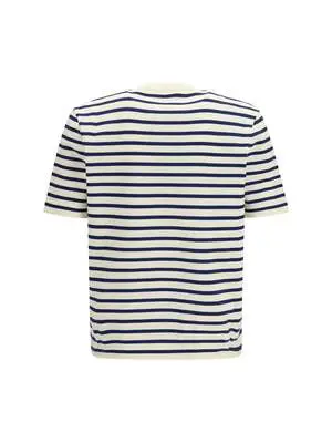 Prada Short-sleeve Striped Cotton Sweater