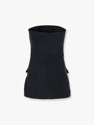 TOTEME Wool And Silk Blend Sleeveless Top With Flap Pockets