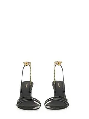 FERRAGAMO Sandal With Chain Detail - Black
