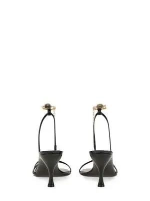 FERRAGAMO Sandal With Chain Detail - Black