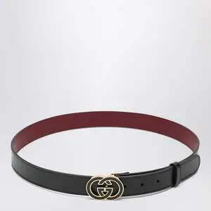 Gucci Gg Interlocking Buckle Belt - Black