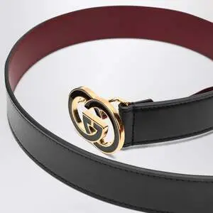 Gucci Gg Interlocking Buckle Belt - Black