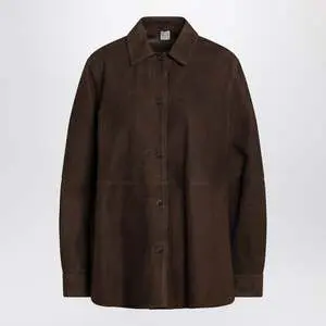 TOTEME Leather Shirt Jacket - Brown